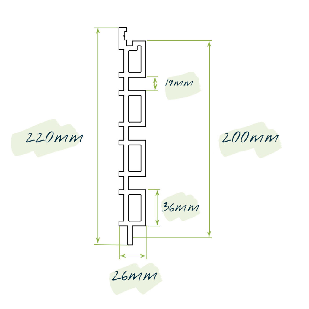 Golden S1 Slatted Cladding Wall Panel | North Valley Composites