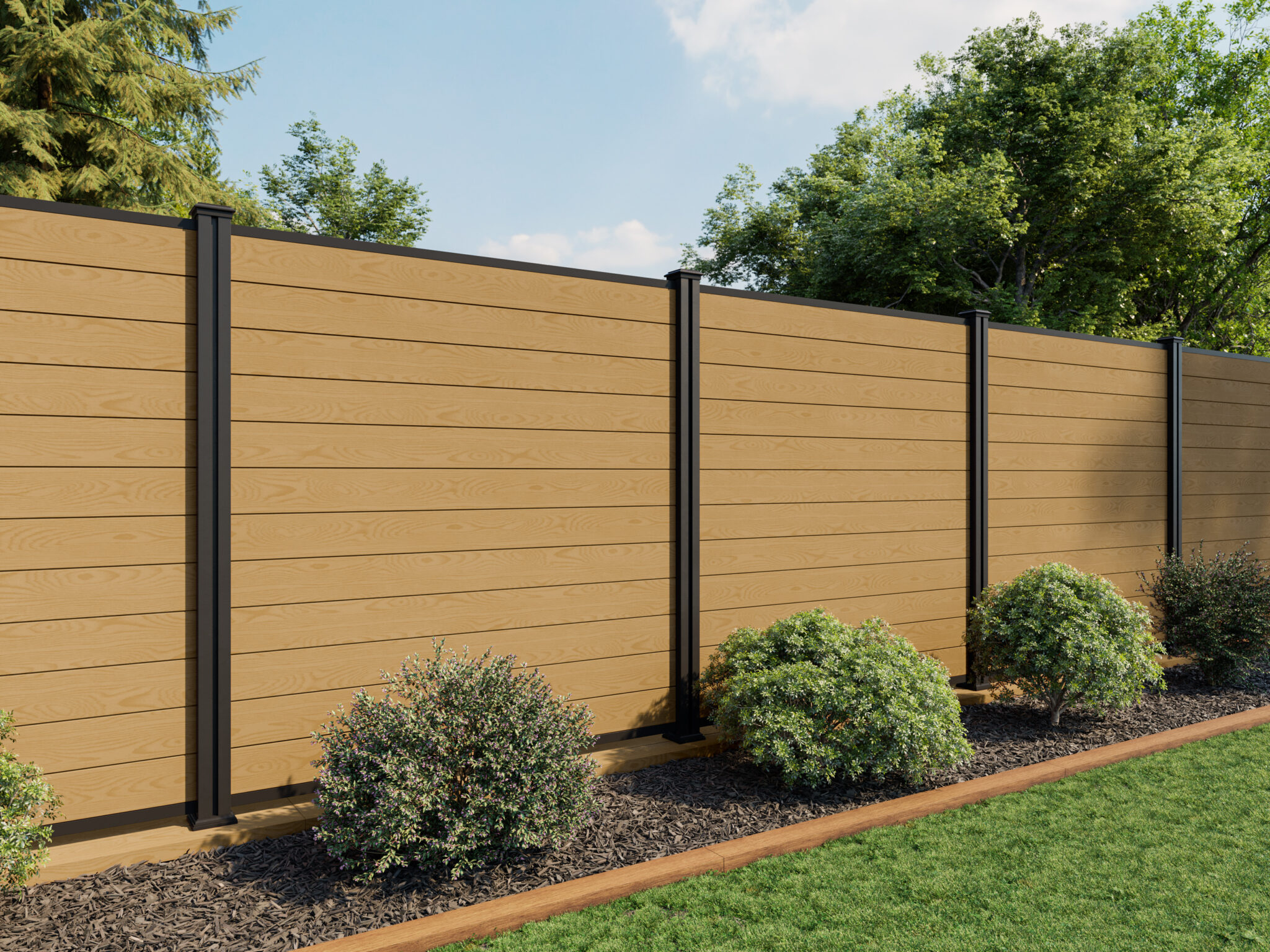 6ft 3D Light Oak Composite Fence Panel | North Valley Composites